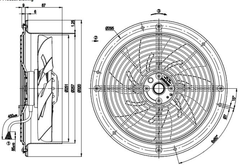 ebmpapst Axial fan W2D250-CI02-01